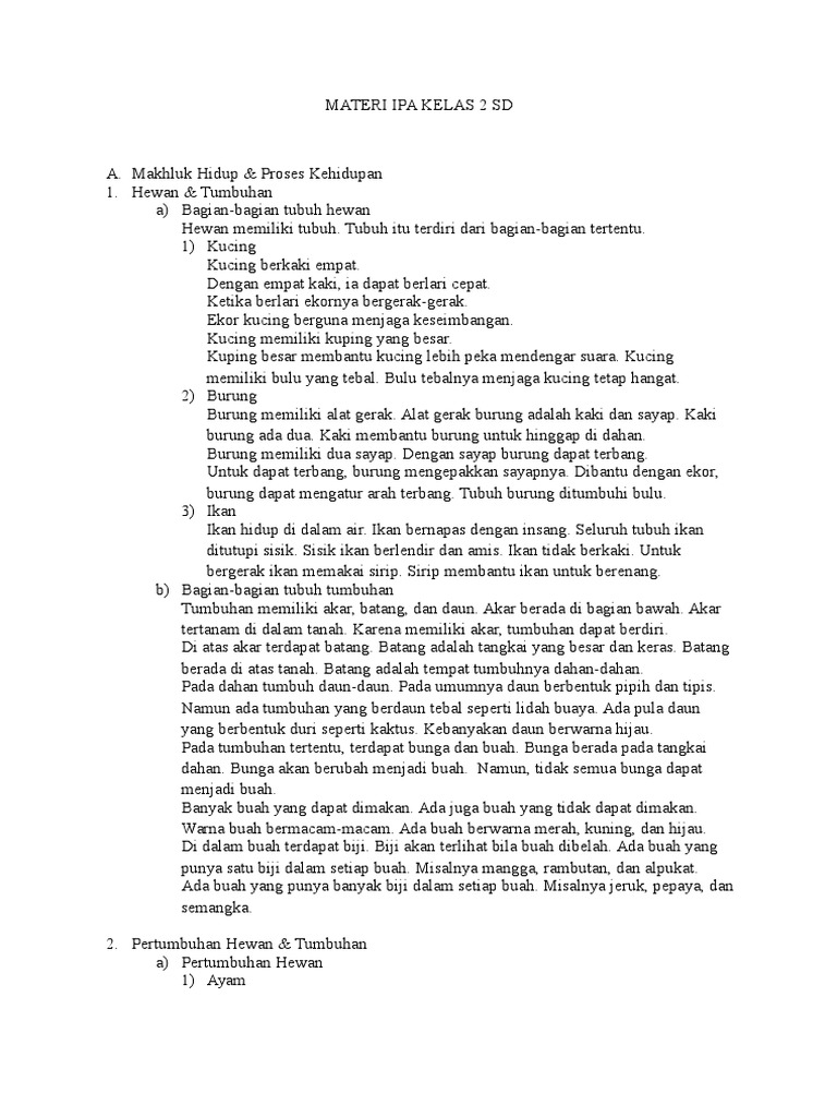Materi Ipa Kelas 2 SD | PDF