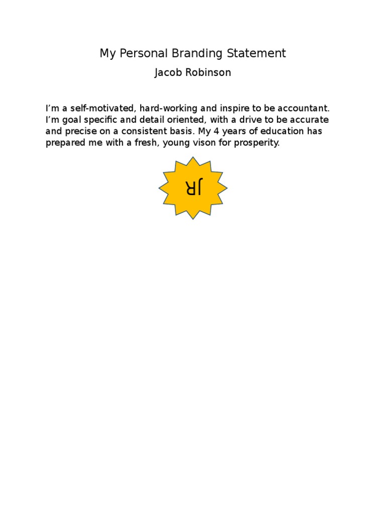 My Personal Branding Statement | PDF