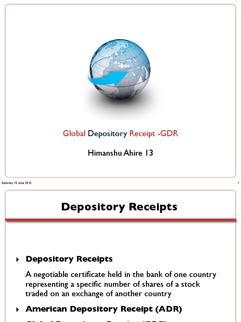 GDR Presentation | American Depositary Receipt | Stock Market
