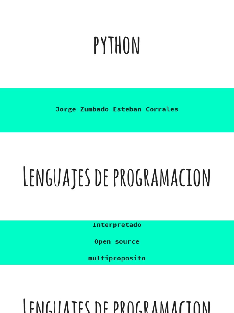Presentacion Python | PDF | Estudios de idiomas extranjeros | Tecnología