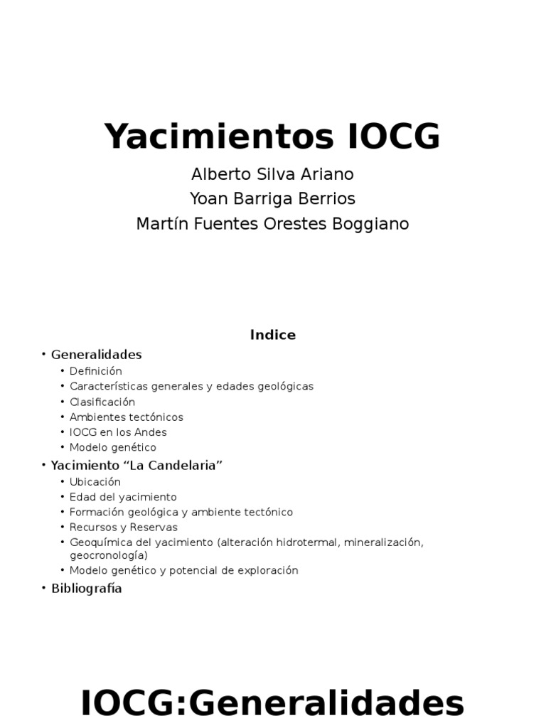 Yacimientos IOCG en los Andes | PDF | Placas tectónicas | Hierro