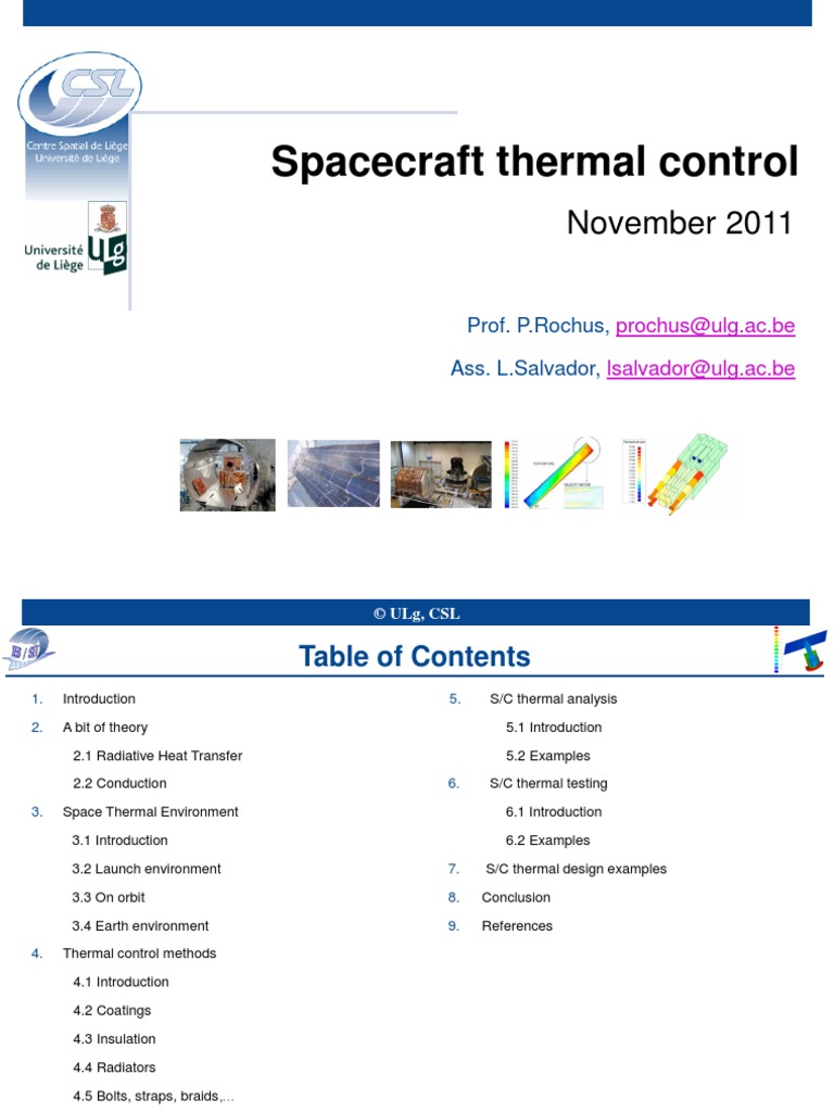 Thermal Control Satellite Engineering | PDF | Thermal Conduction | Heat ...