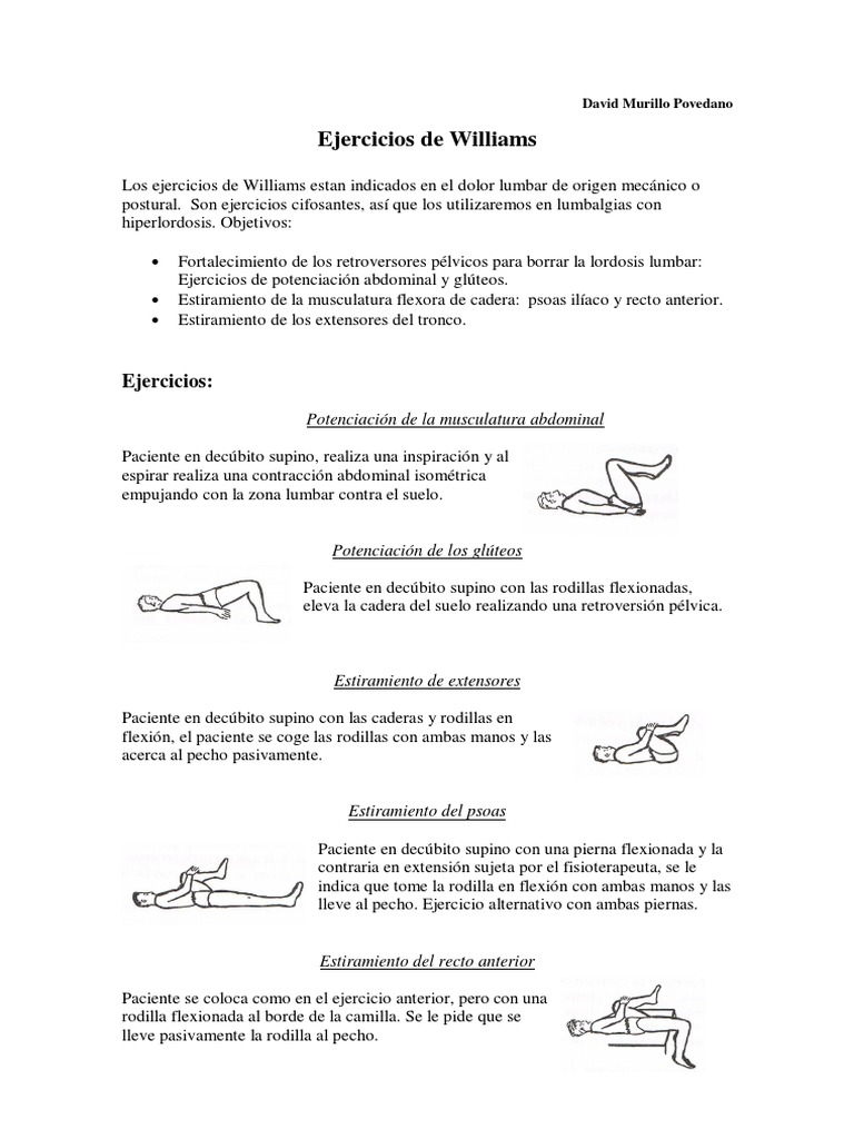 Ejercicios de Williams y McKenzie | PDF | Salud y bienestar