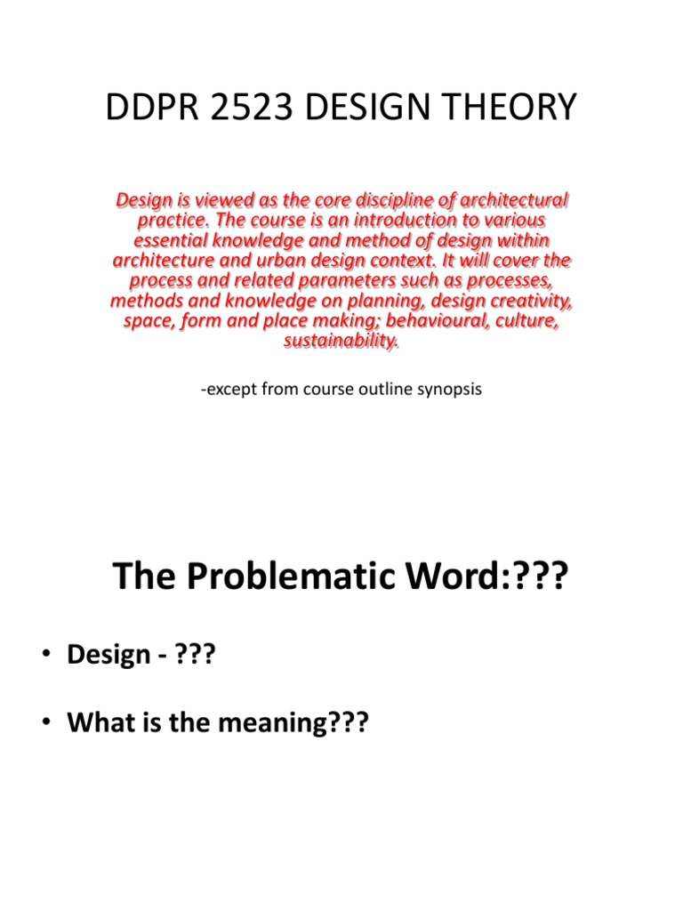 Design Theory 1 | PDF | Design Methods | Design