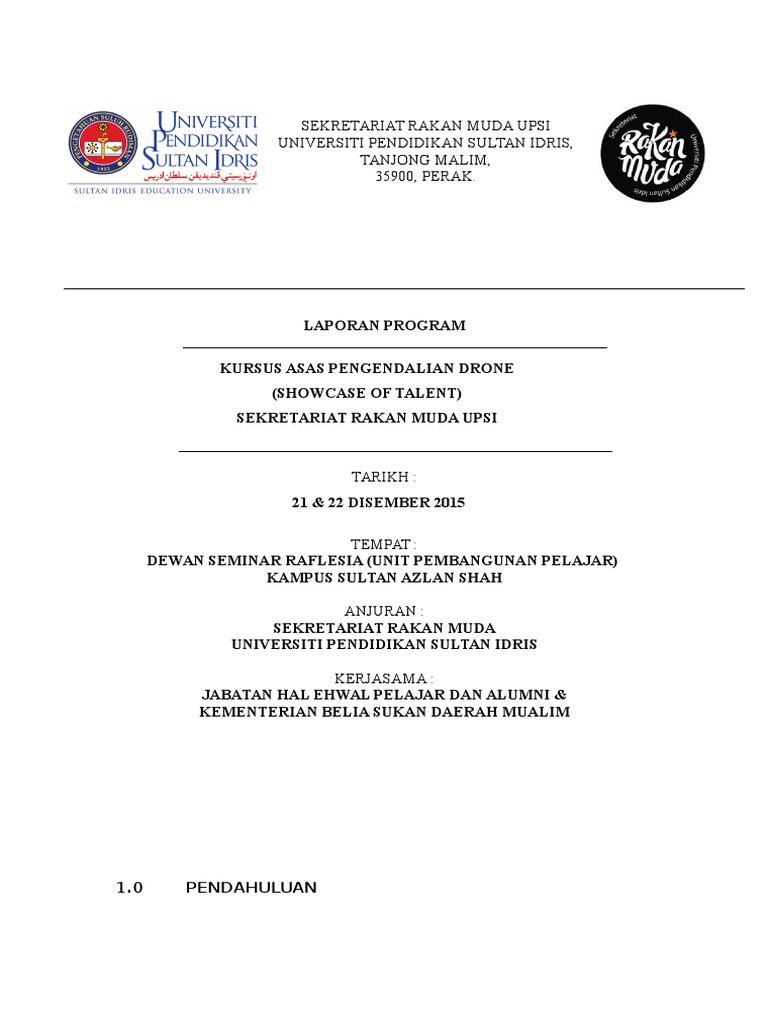 Laporan Program Aktiviti SRM Upsi | PDF
