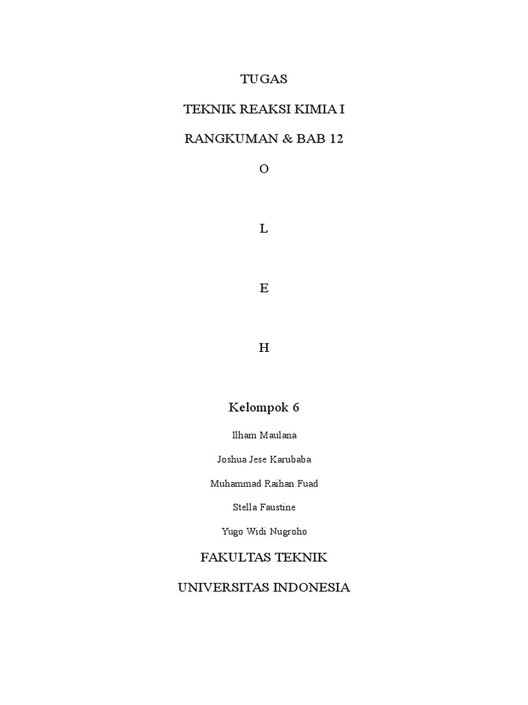 PR TRK 1 - Difusi Dan Reaksi | PDF | Chemical Reactor | Reaction Rate