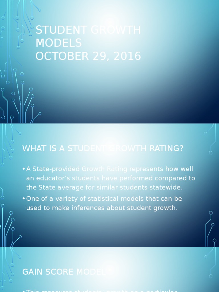 Student Growth Models | PDF