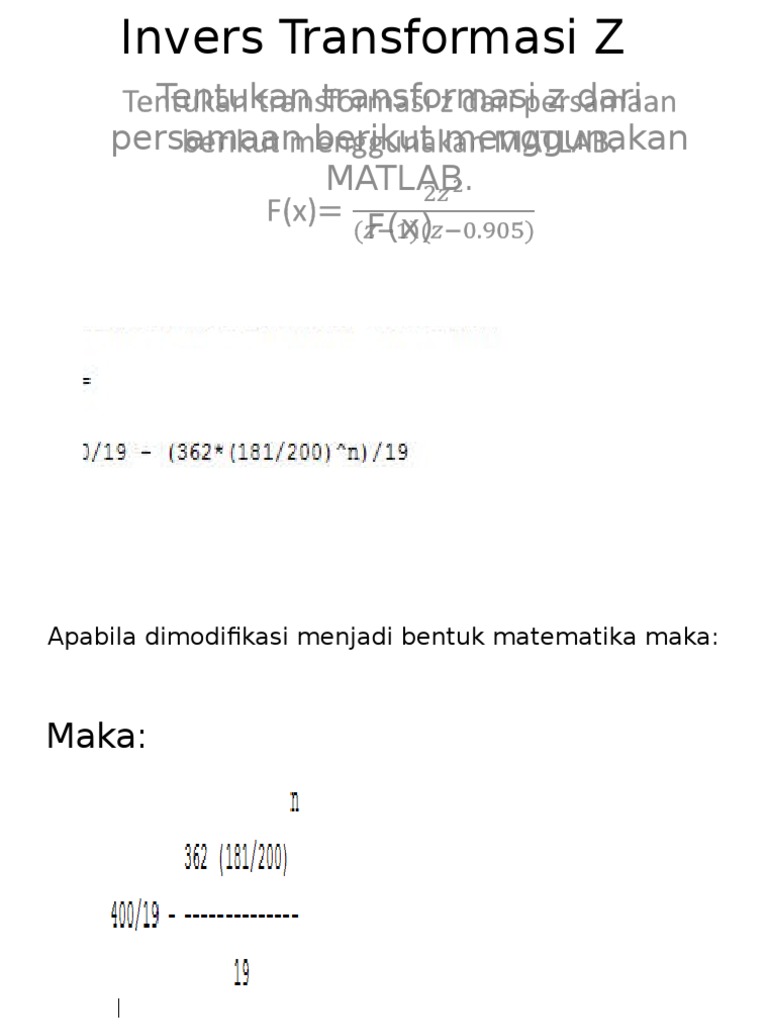 Invers Transformasi Z | PDF
