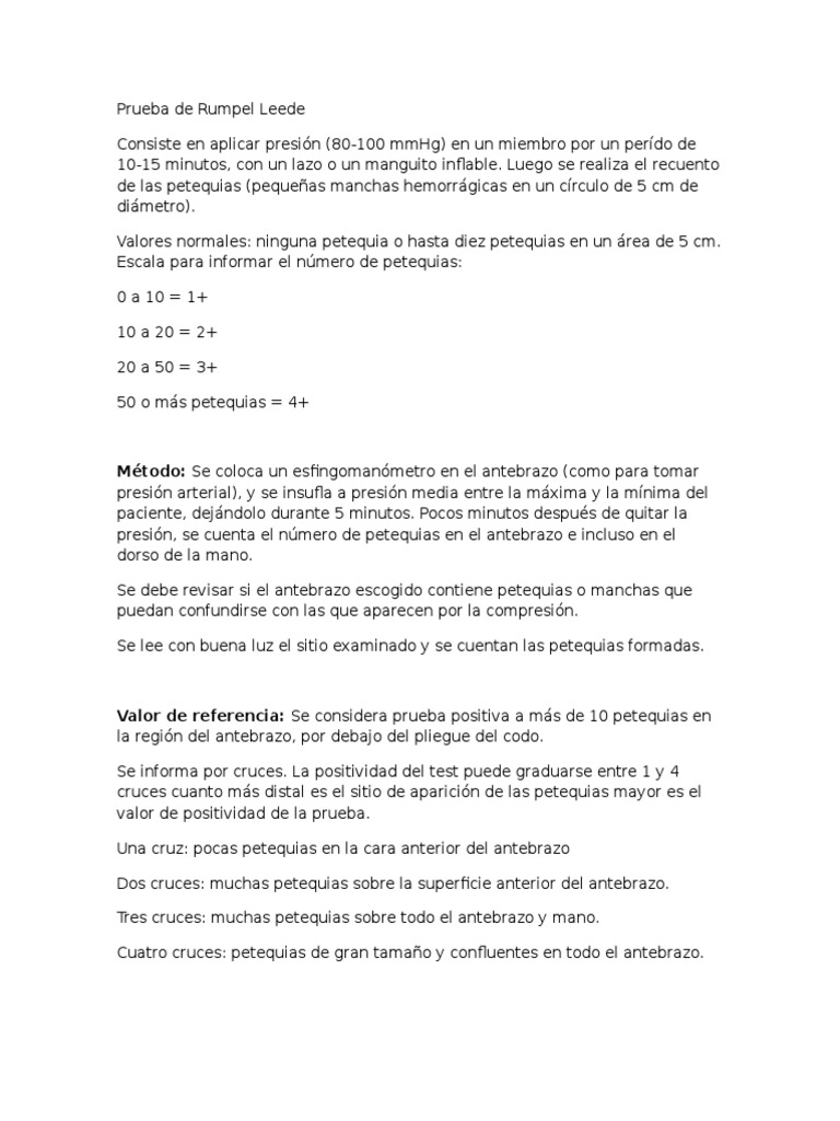 Prueba de Rumpel Leede | PDF