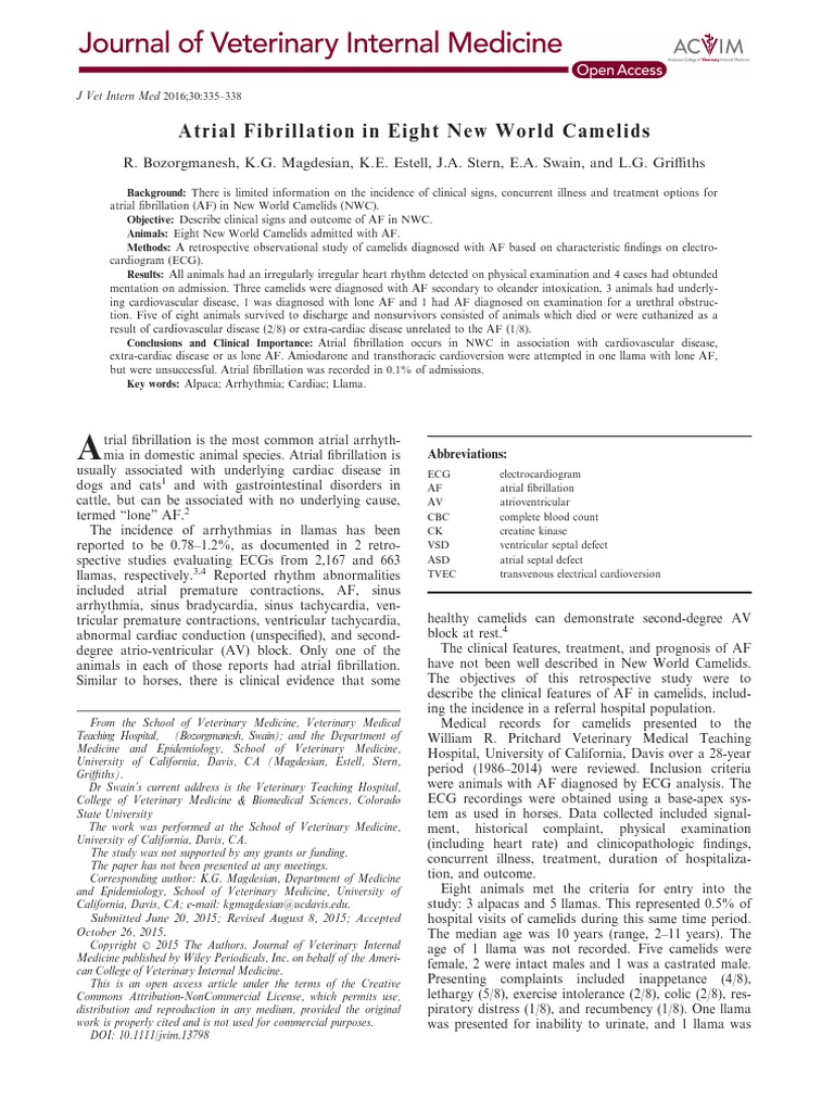 Bozorgmanesh Et Al-2016-Journal of Veterinary Internal Medicine PDF ...
