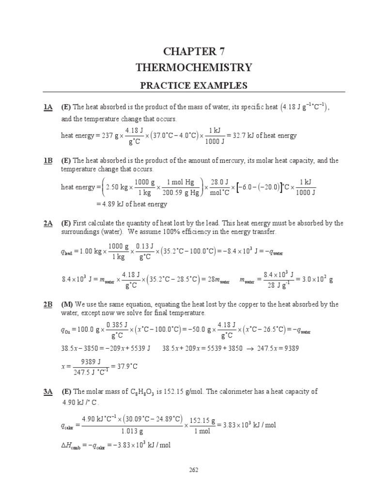 Thermochemistry Examples