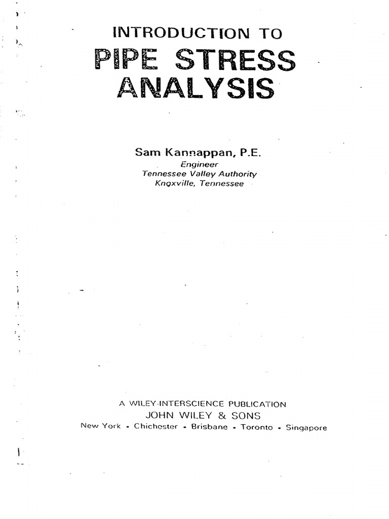 Introduction To Pipe Stress Analysis Sam Kanappan | PDF