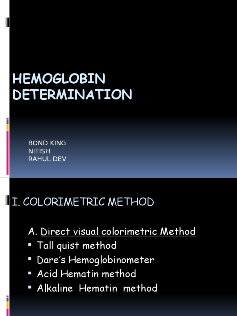 Hemoglobindetermination | PDF | Staining | Hemoglobin