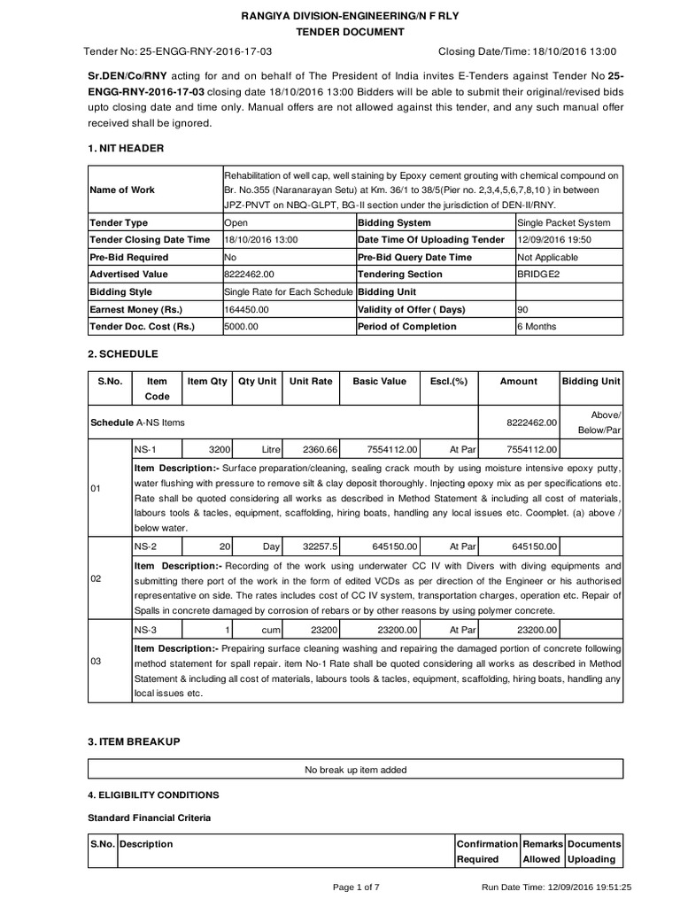 Railway Tender PDF | PDF | Track (Rail Transport) | Specification ...