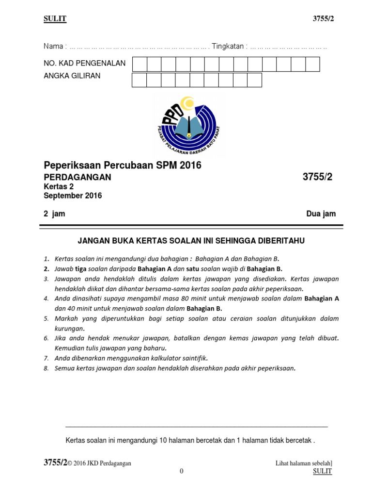 GERAK GEMPUR Percubaan SPM KERTAS 2 SET 2 Batu Pahat | PDF
