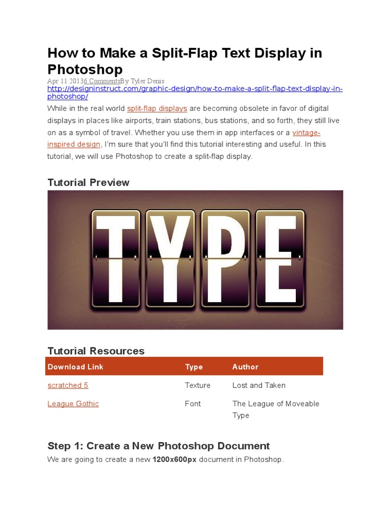 How To Make A Split-Flap Text Display in Photoshop | PDF | Adobe Photoshop | Graphics