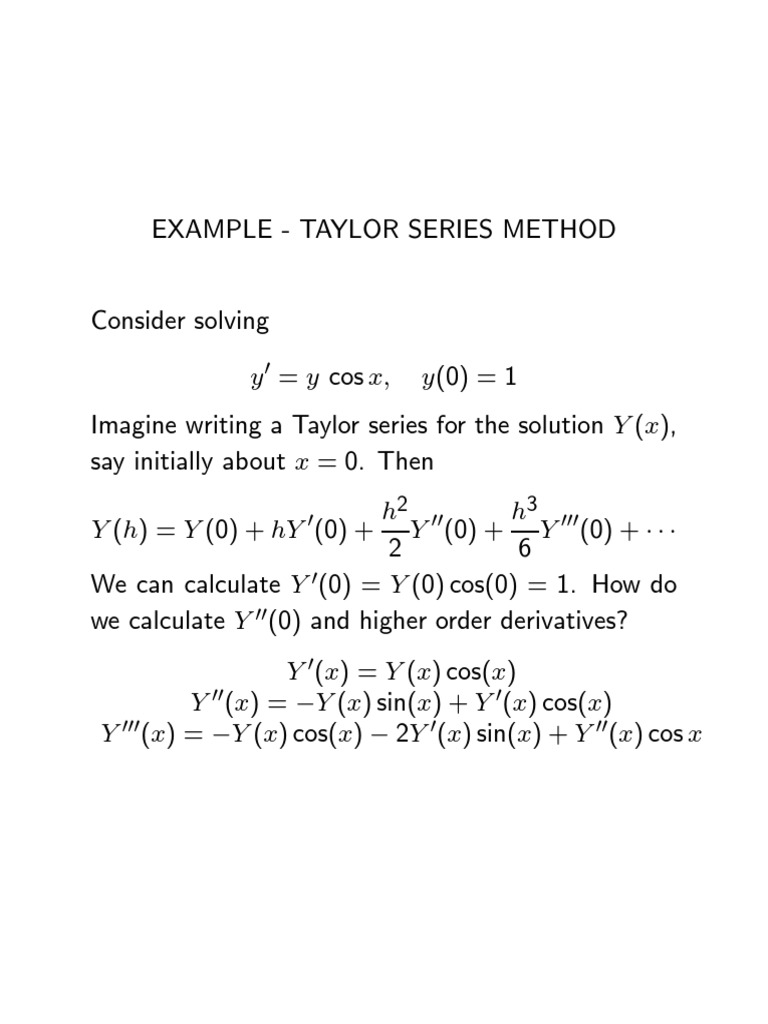 Taylor Series 1 | PDF | Numerical Analysis | Equations