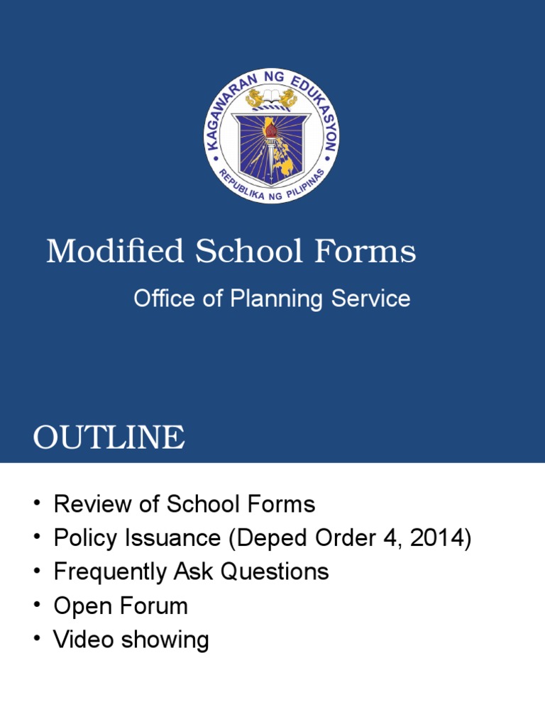 Modified School Forms Official Presentation | PDF | Schools | Further Education