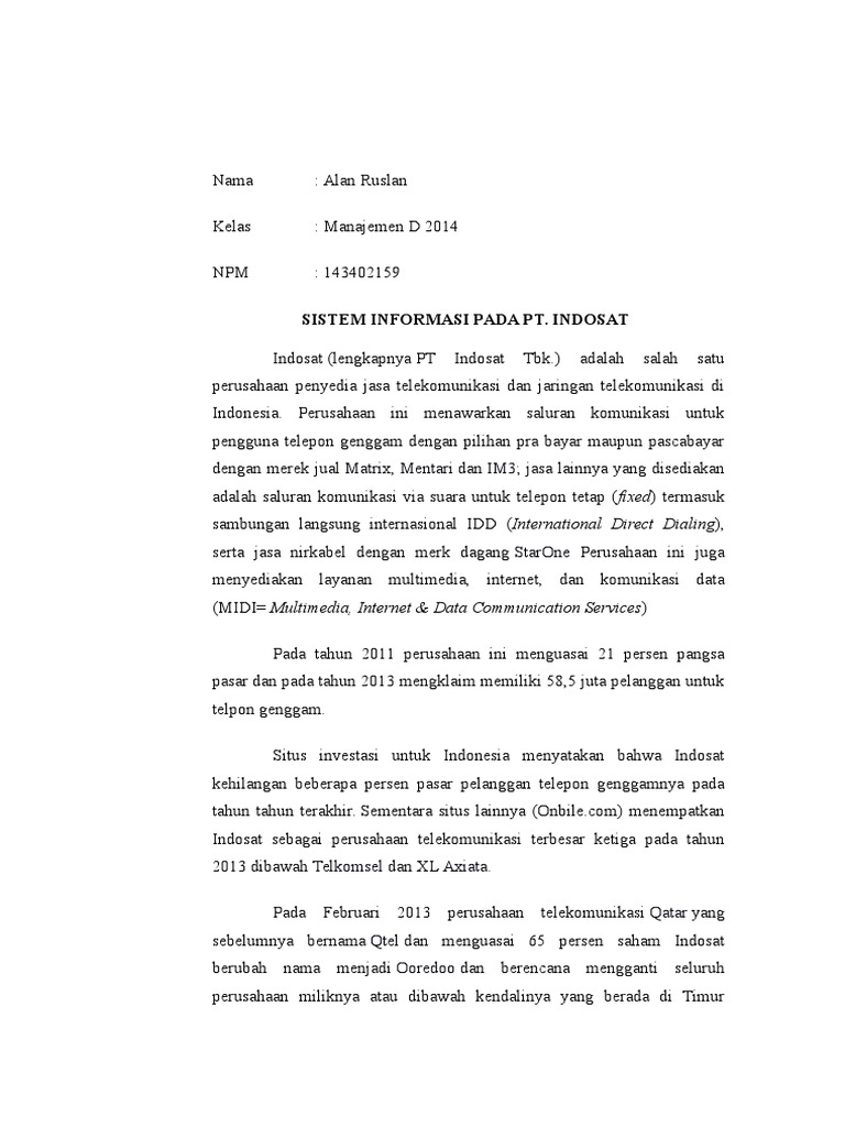 Sim PT - Indosat | PDF