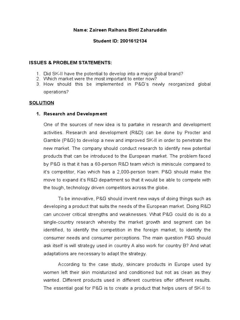 P&G Case Study | PDF | Brand | Research And Development