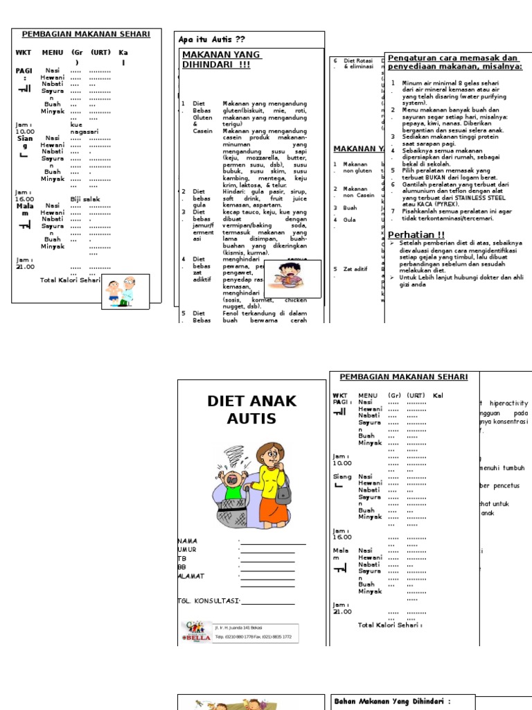 Diet Autisme | PDF | Memasak, Makanan, & Anggur