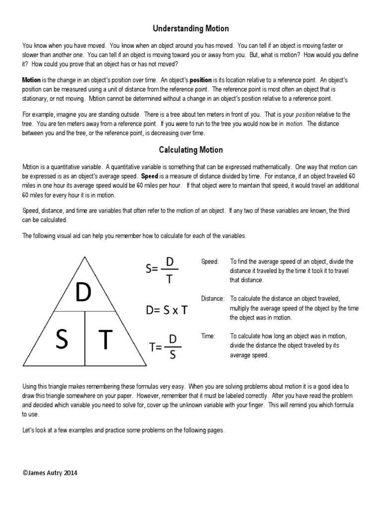 Calculatingspeedtimedistanceandgraphingmotiondistancetimegraphs 1 | PDF ...