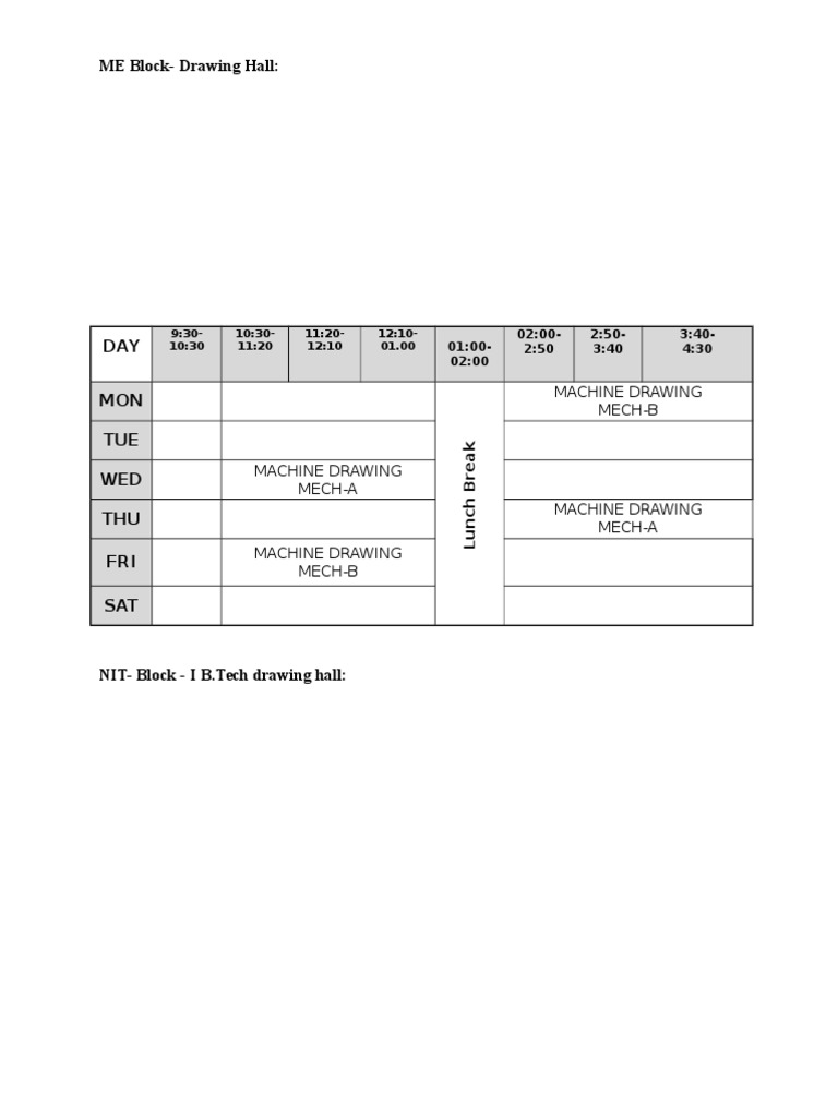 Drawing Hall Occupancy | PDF