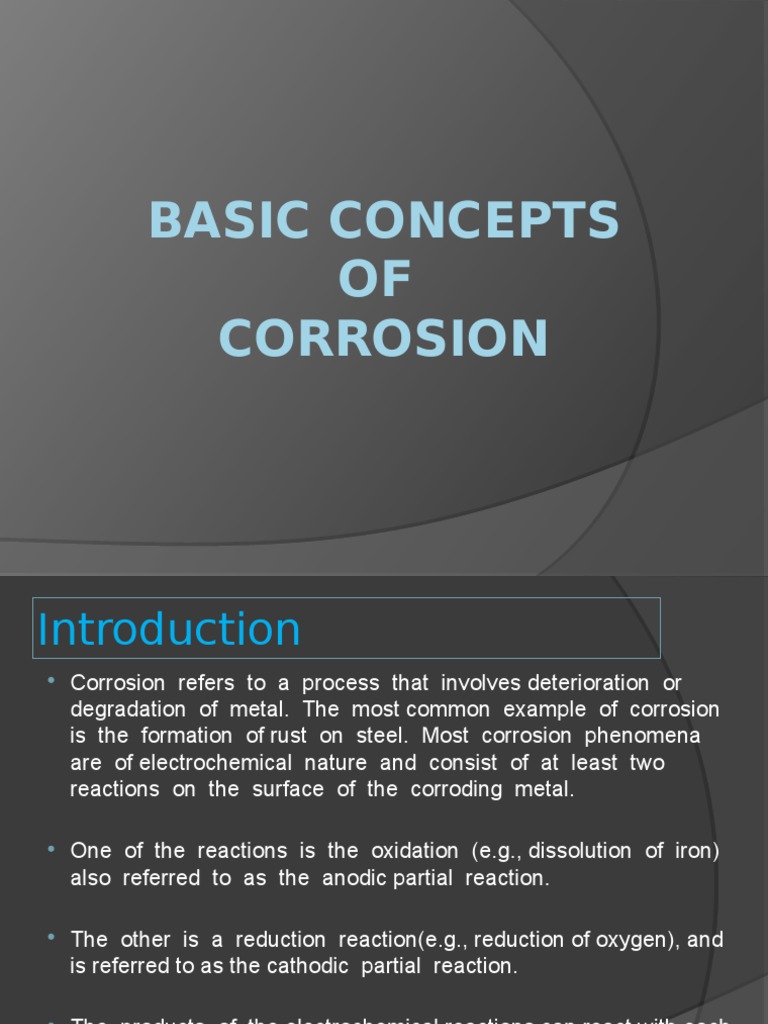 Basic Concepts | PDF | Corrosion | Electrochemistry