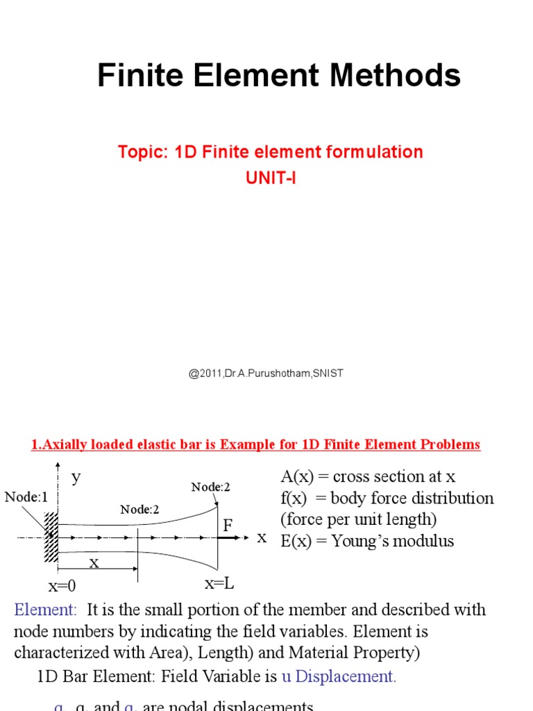 FEM Unit-1 1D - Element | PDF | Finite Element Method | Mechanics