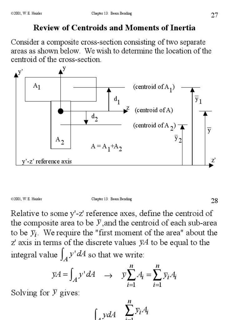 Review of Centroids and Moments of Inertia | PDF | Bending | Beam ...