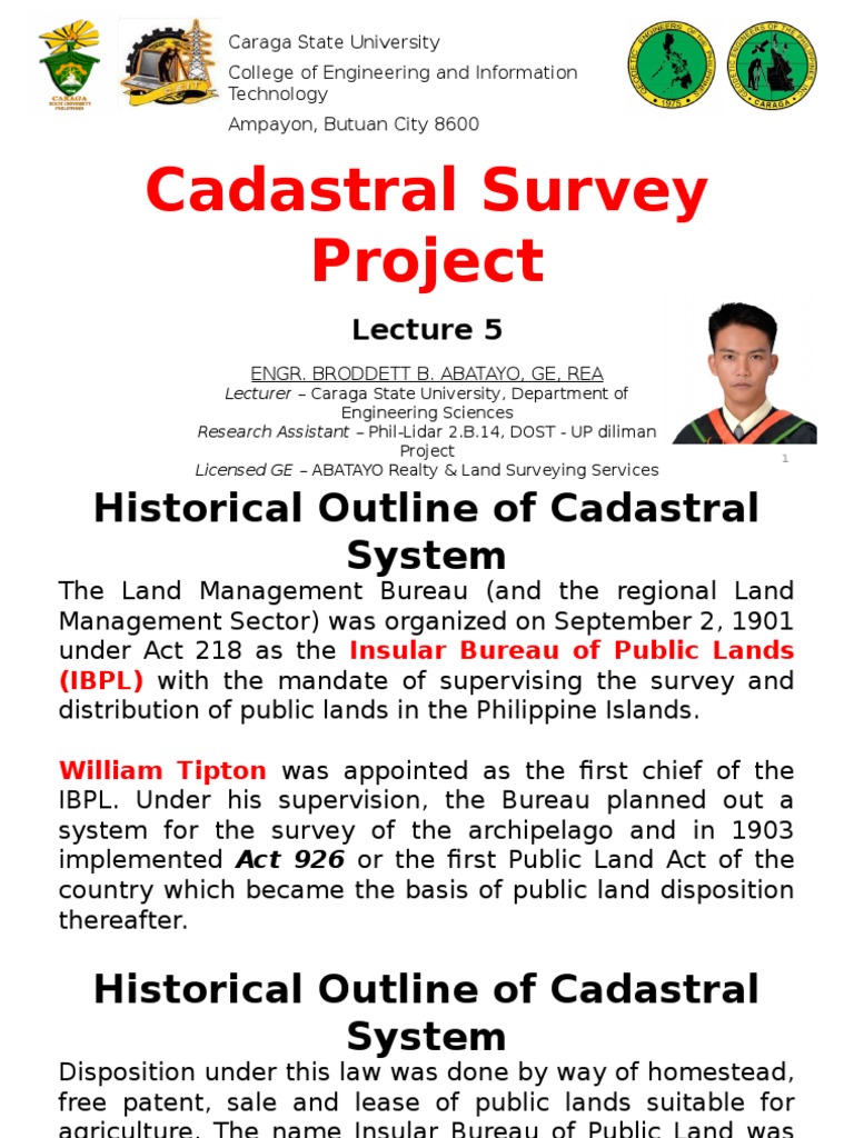 Lecture 5 Cadastral Survey Project | PDF | Surveying | Land Use