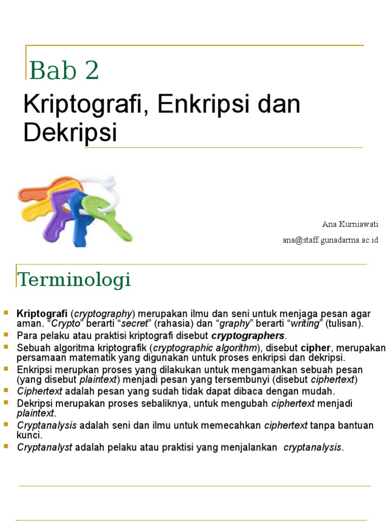 Materi 1 Kriptografi | PDF
