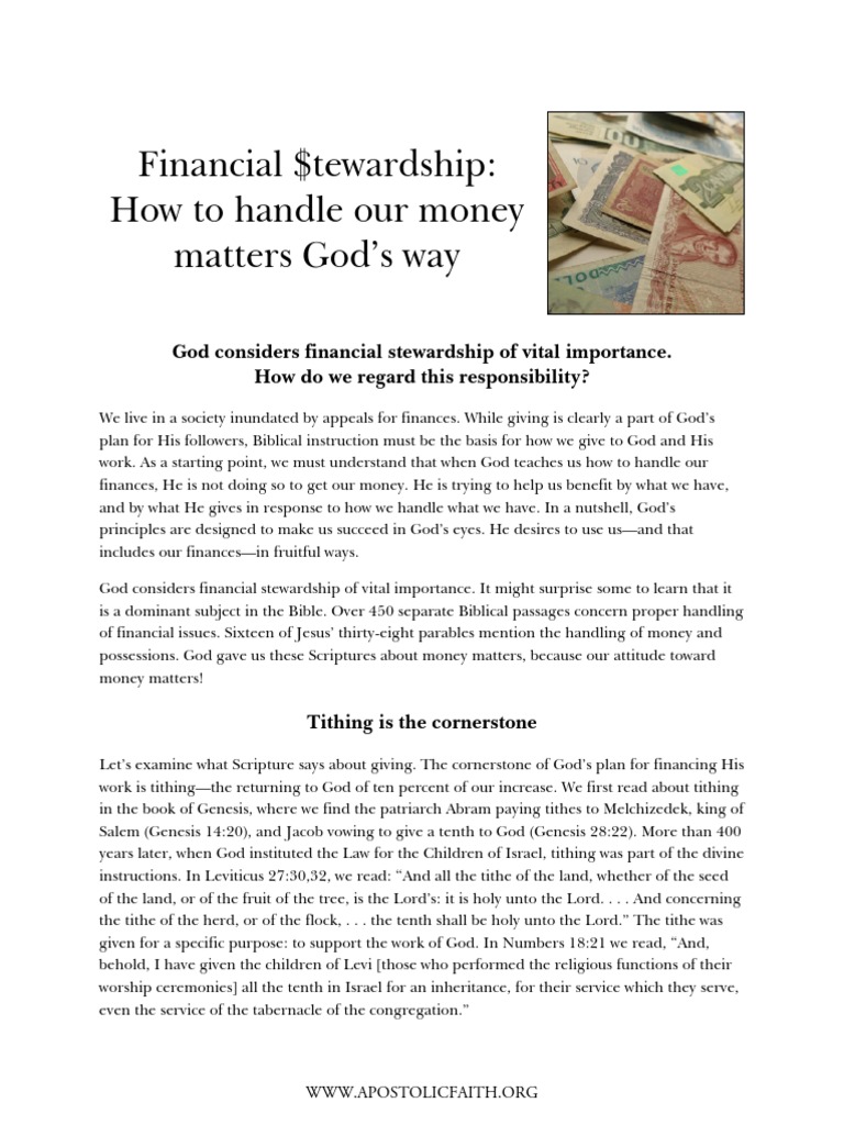 Financial Stewardship | PDF | Tithe | Book Of Genesis