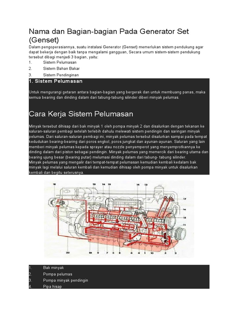 Nama Dan Bagian GENSET | PDF