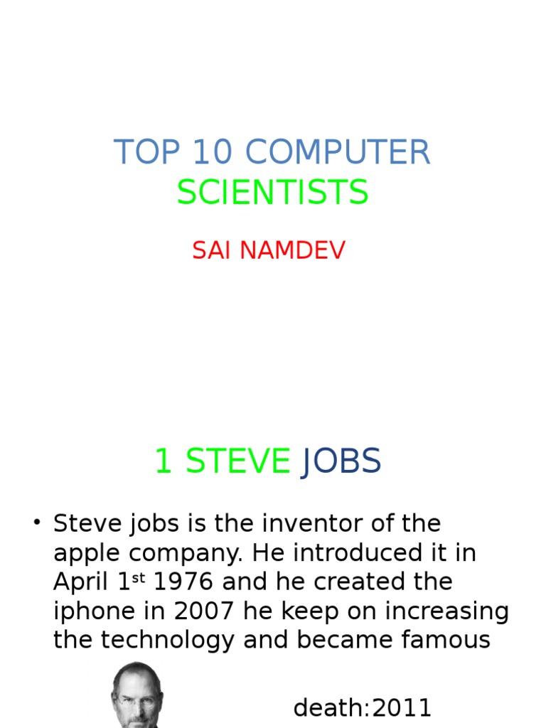 Top 10 Influential Computer Scientists | PDF