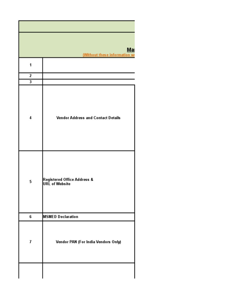 Vendor Code Setup Form: 1 Vendor Name 2 Type of Entity 3 Business ...
