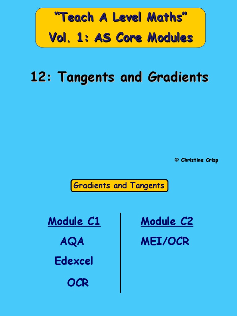 12 Tangents and Gradients | PDF | Slope | Tangent