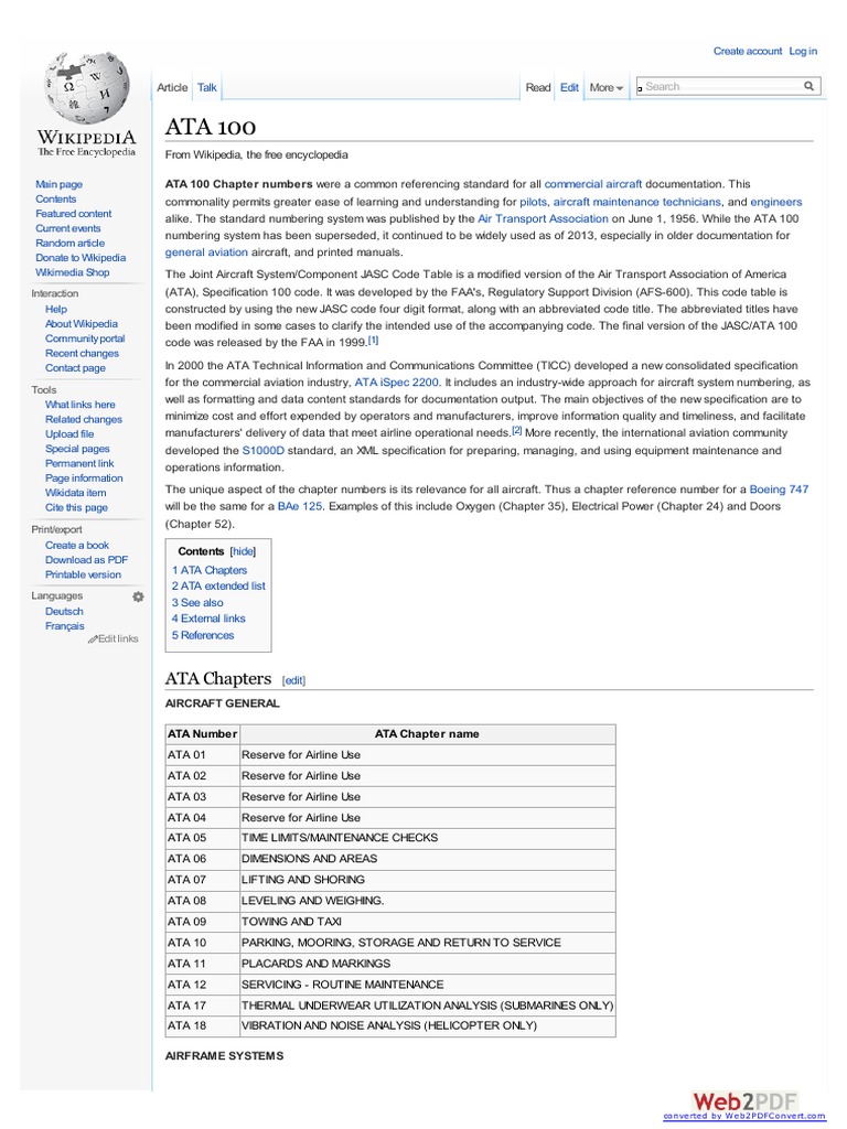 ATA Chapters | PDF | Engines | Landing Gear