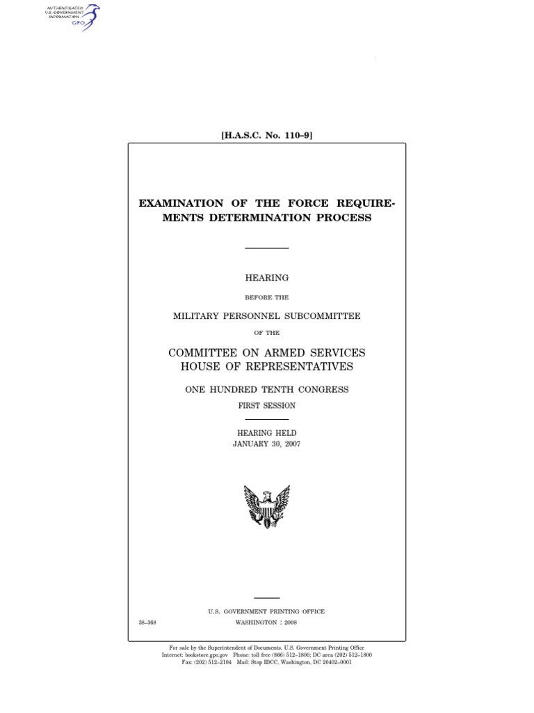 Examination of The Force Require-Ments Determination Process | PDF ...