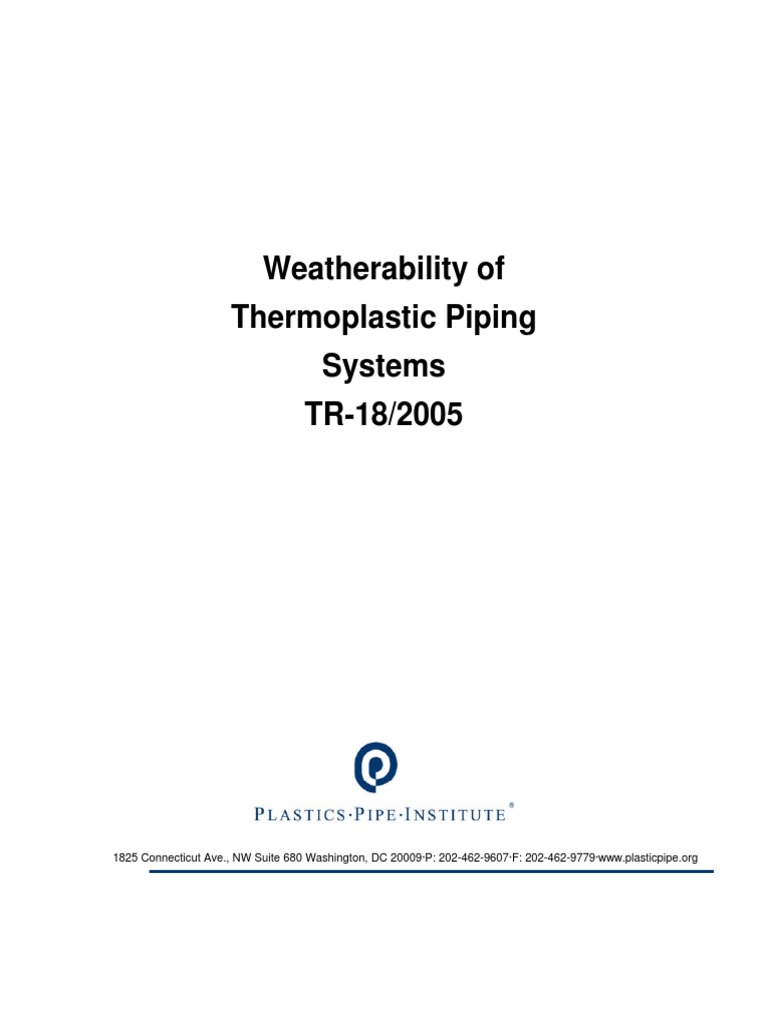 Tr-18 Weatherability Thermo Pipe Systems | PDF | Polyethylene ...