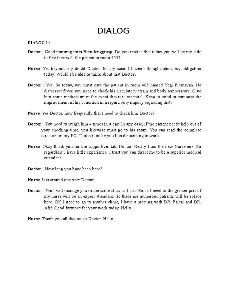 Dialog Nurse | PDF | Self-Improvement