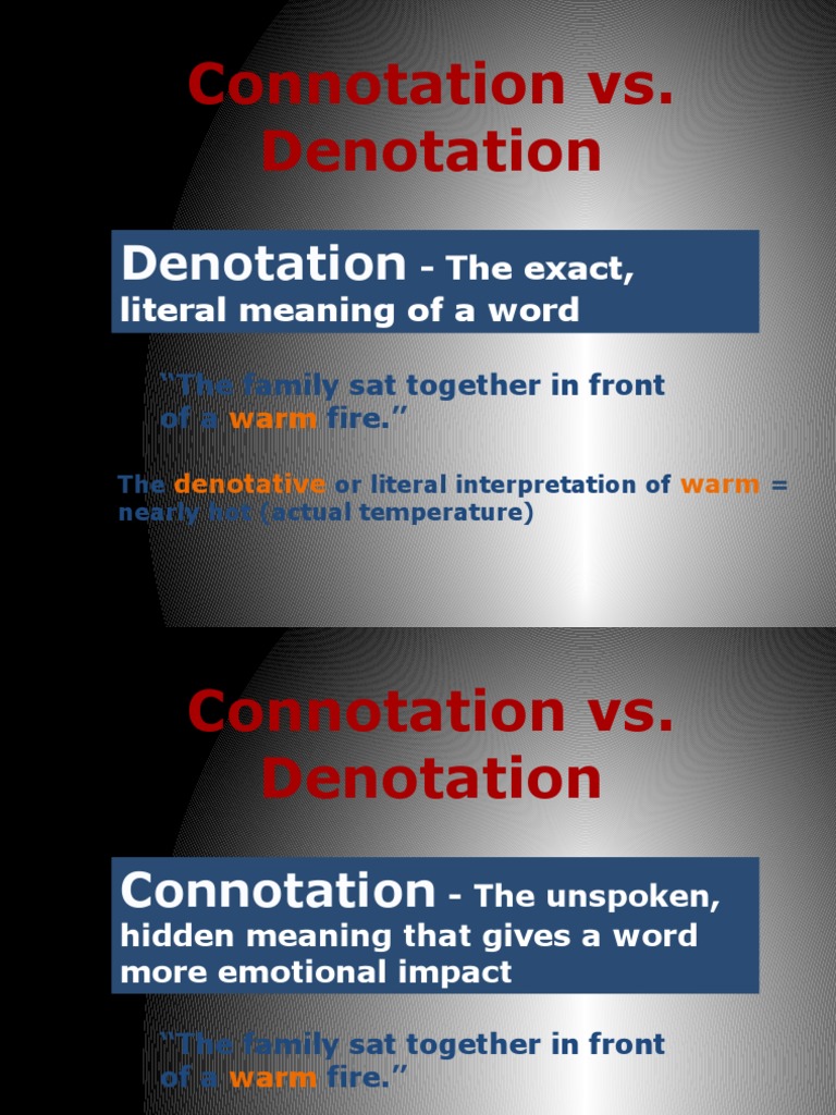 Connotation and Denotation 1 | PDF