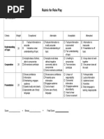 Rubrics For Role Play | PDF | Creativity | Human Communication
