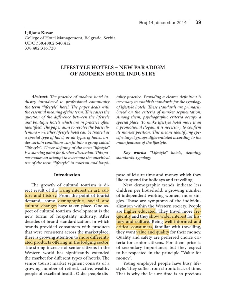 Lifestyle Hotels - New Paradigm of Modern Hotel Industry Highlights ...