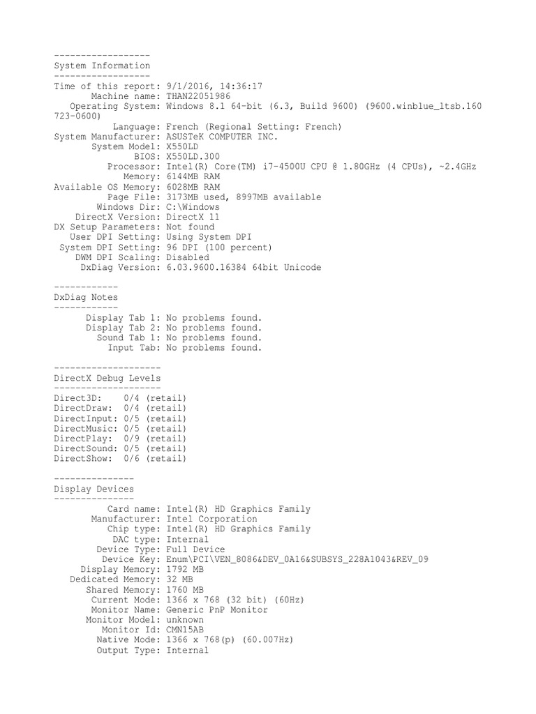 DX Diag | PDF | Device Driver | Codec