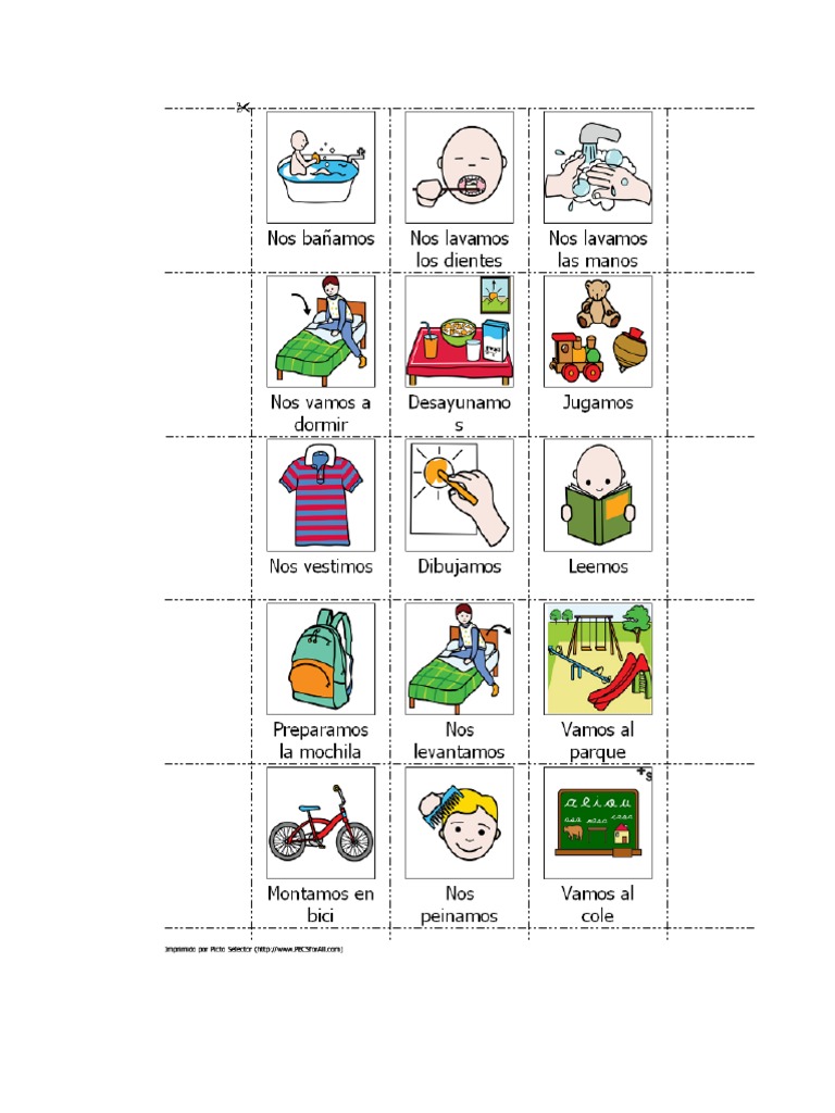 pictogramas rutina diaria