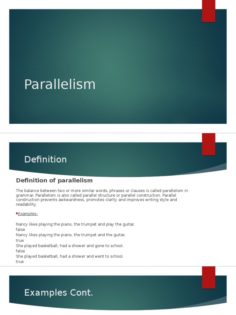 Parallelism | PDF | Language Arts & Discipline | Wellness