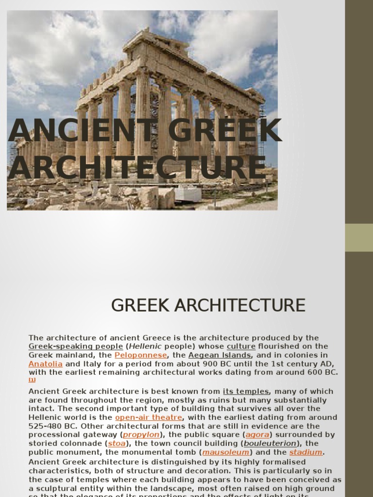 Ancient Greek Architecture | PDF | Column | Ancient Greece