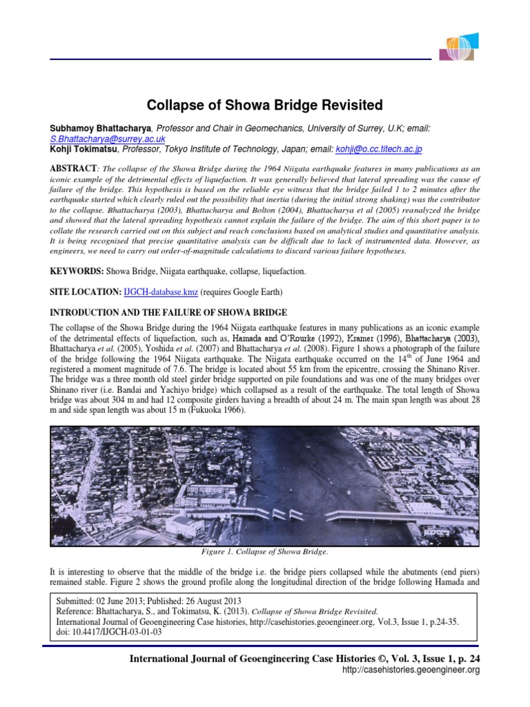 Collapse of Showa Bridge Revisited | PDF