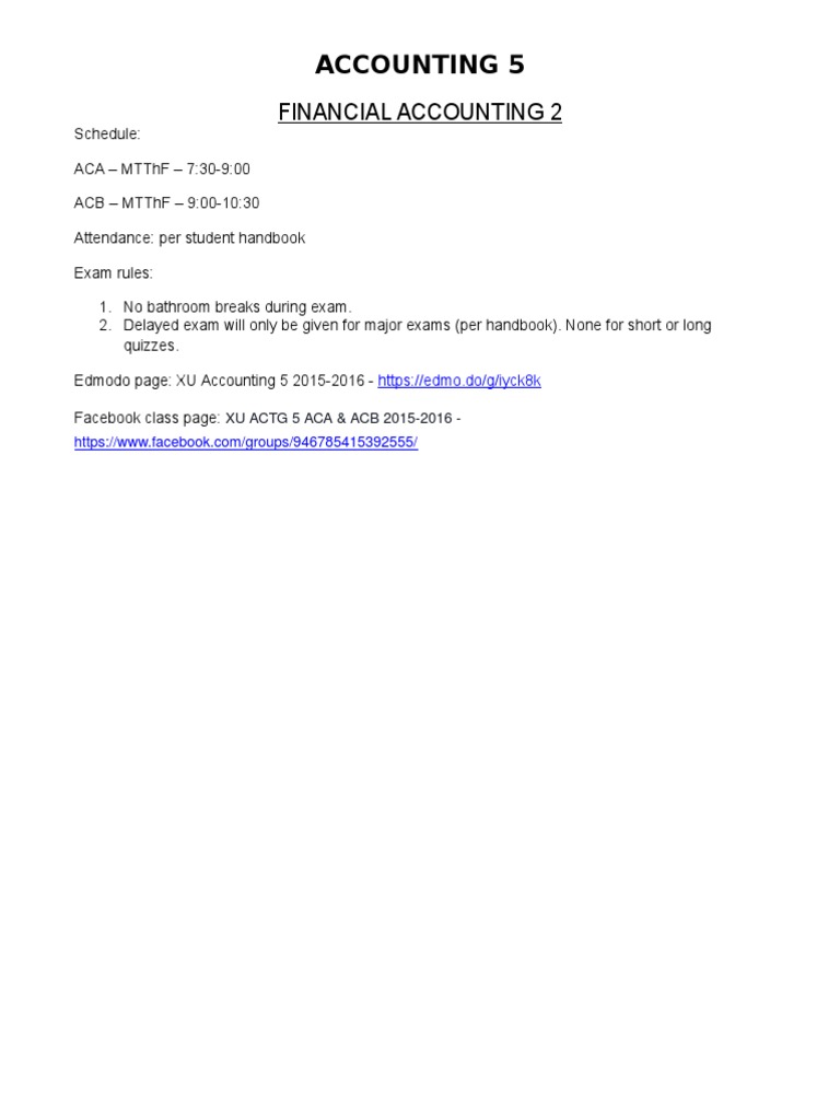 Acc 5 Course Outline | PDF | Deferred Tax | Bonds (Finance)